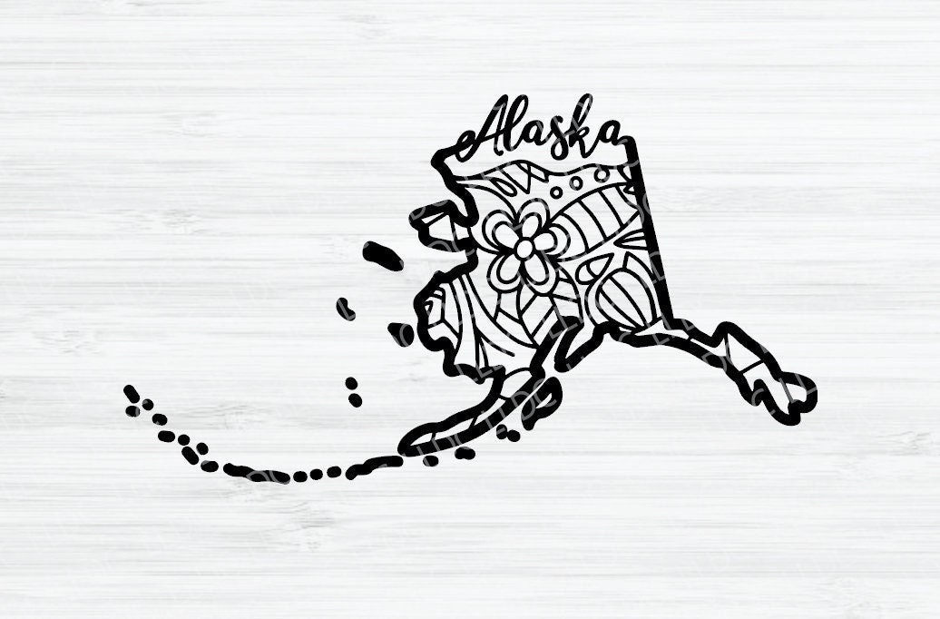 Alaska Outline SVG File. Alaska Cursive Vector File. Alaska PNG. Alaska ...
