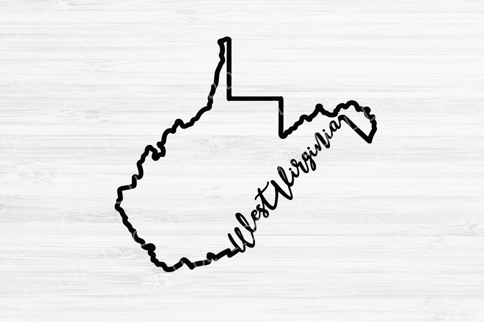 West Virginia Outline SVG. West Virginia Cursive Svg. West - Etsy