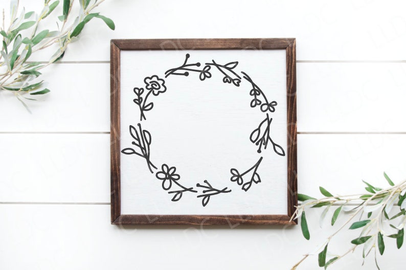 Wildflower Frame SVG Botanical Svg Hand Drawn Wild Flowers - Etsy