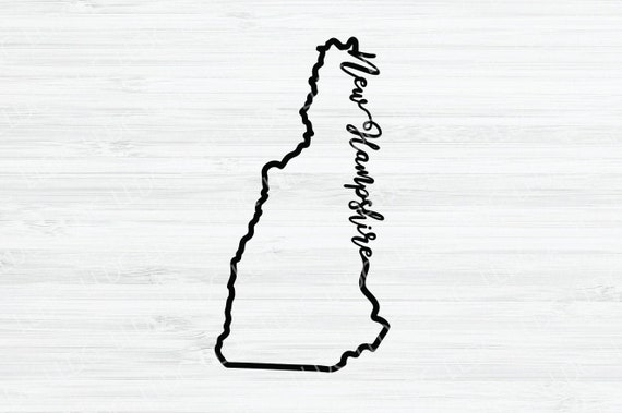 New Hampshire Outline SVG. New Hampshire Cursive Vector File. - Etsy