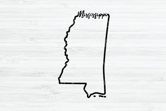 Mississippi Outline SVG. Mississippi Cursive Vector File. - Etsy Australia