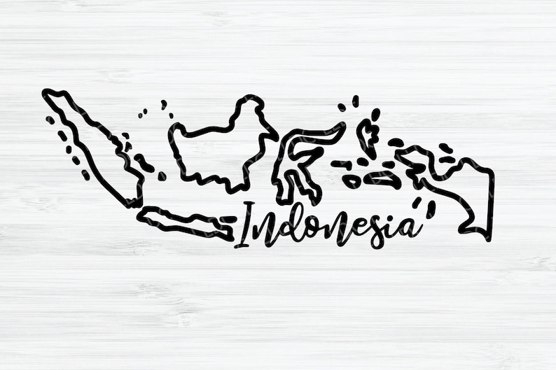 Indonesia Outline SVG PNG Indonesia Vector File Indonesia - Etsy