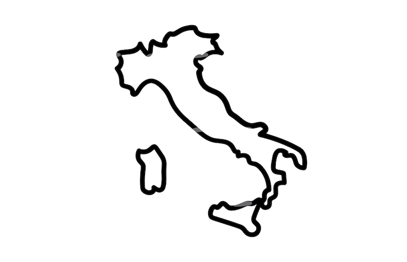 Italy Outline SVG PNG, Italy Cursive Vector File, Italy Design, Country ...