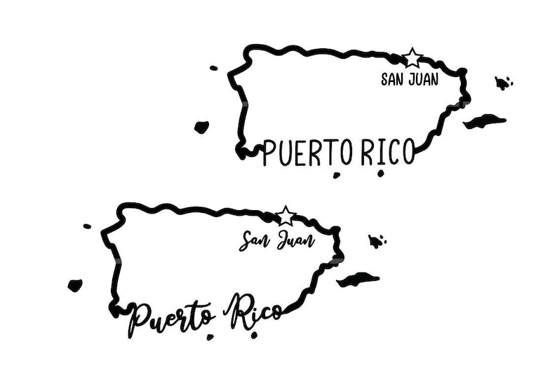 San Juan Puerto Rico Outline Svg Png Puerto Rico Vector - Etsy
