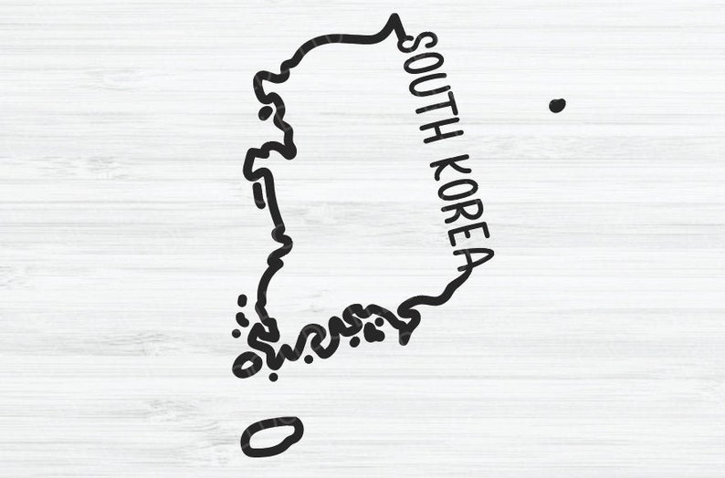 South Korea Outline SVG South Korea Vector File South Korea - Etsy