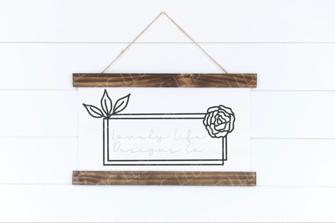 Rose Flower Frame SVG, Wreath SVG, Flower Wreath Svg, Rectangle Frame ...