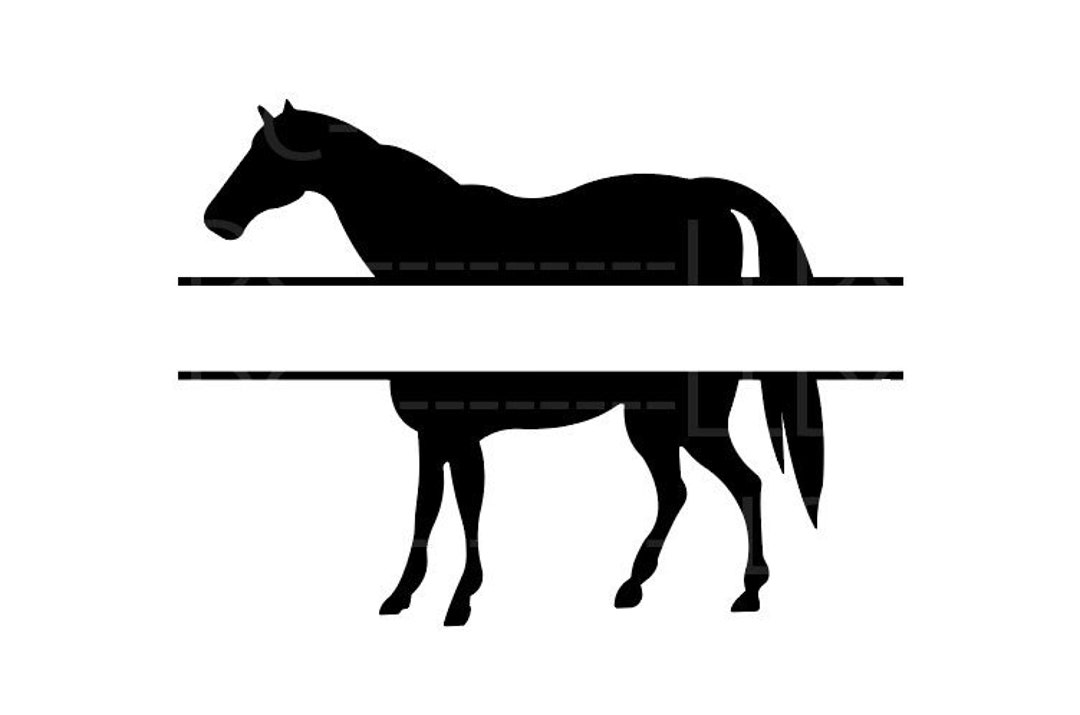 Split Horse Svg Png Dxf Jpg, Horse Monogram, Barnyard Animals, Split ...