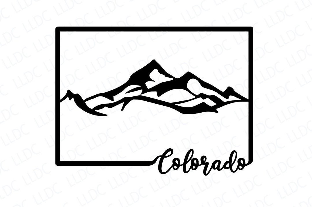 Colorado Outline SVG. Colorado Cursive Vector. Colorado Mountains Svg ...