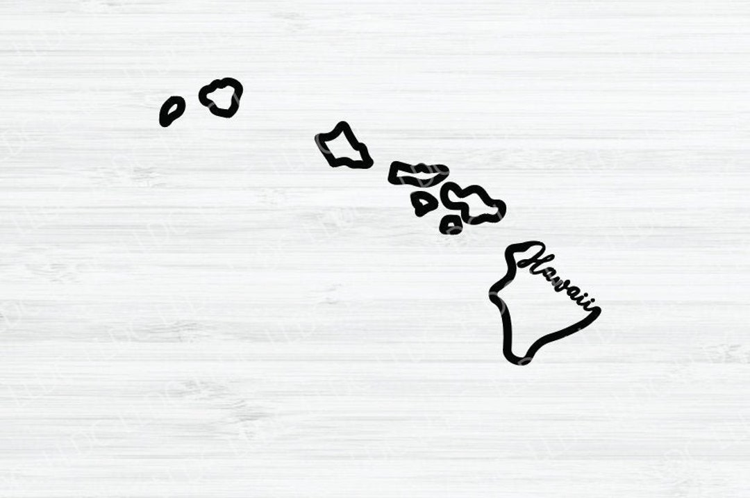 Hawaii Outline SVG. Hawaii Cursive Vector File. Hawaii Design. Hawaii ...