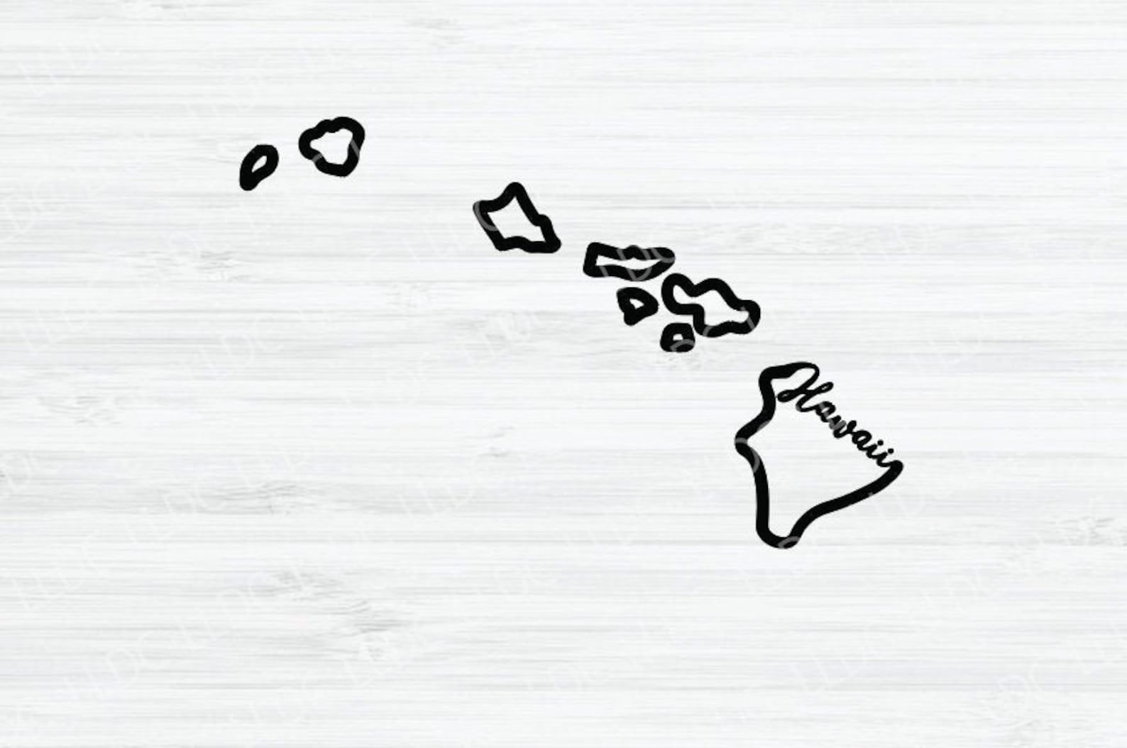 Hawaii Outline SVG. Hawaii Cursive Vector File. Hawaii design. | Etsy