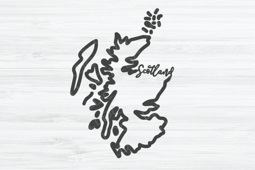Scotland Outline SVG | Scotland Cursive Vector File | Scotland Design ...