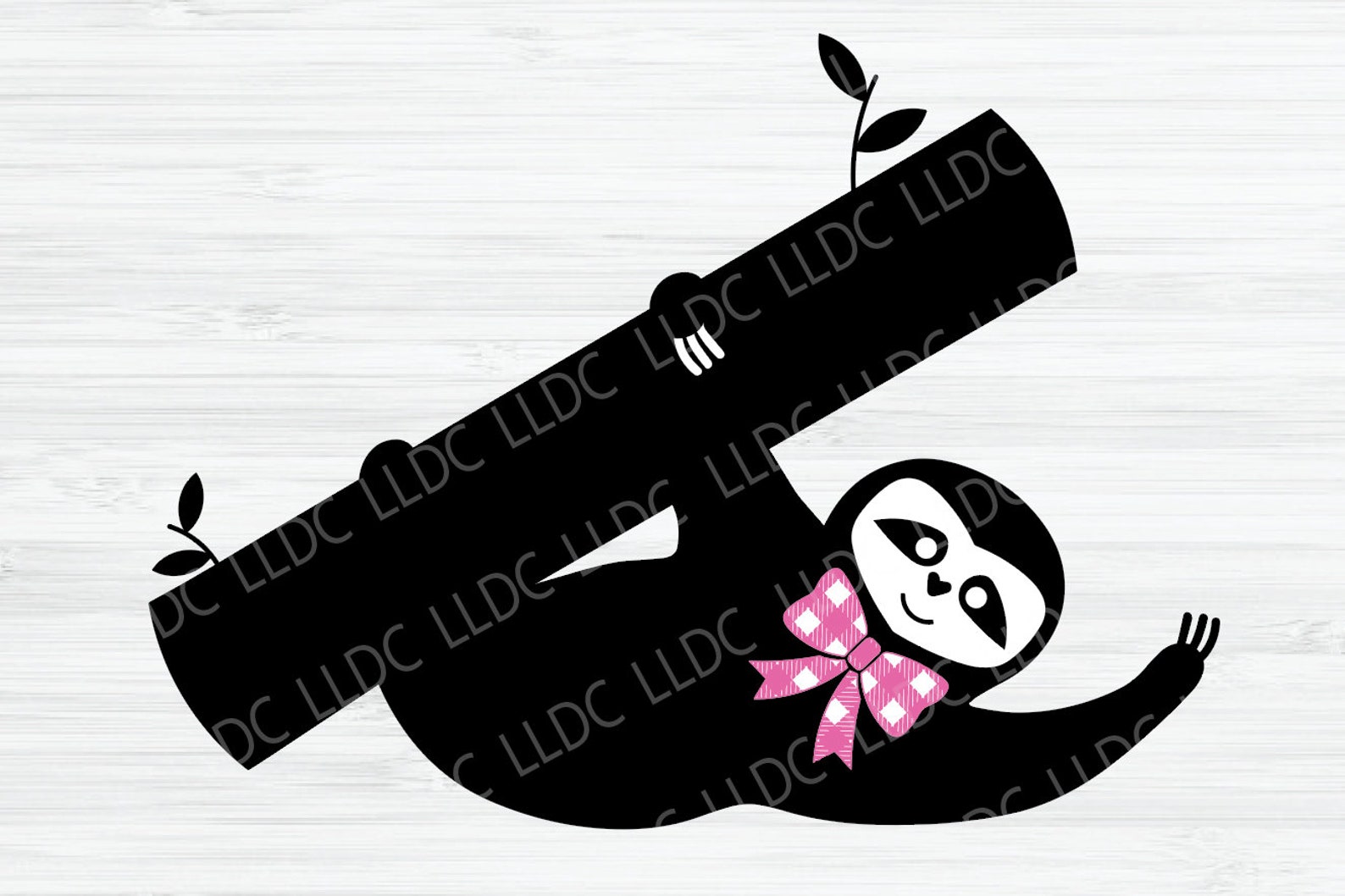 Hanging Sloth With Buffalo Plaid Bow SVG Sloth SVG File for - Etsy Canada