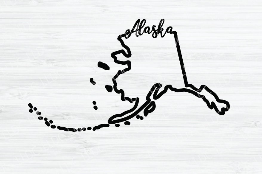 Alaska Outline SVG File. Alaska Cursive Vector File. Alaska PNG Design ...