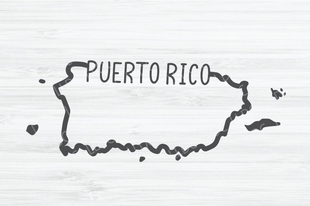 Puerto Rico Outline SVG, Puerto Rico Vector, Puerto Rico Svg, Puerto ...