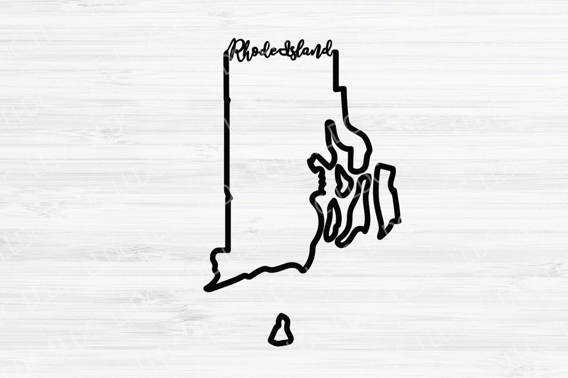 Rhode Island Outline SVG. Rhode Island Cursive Svg. Rhode | Etsy