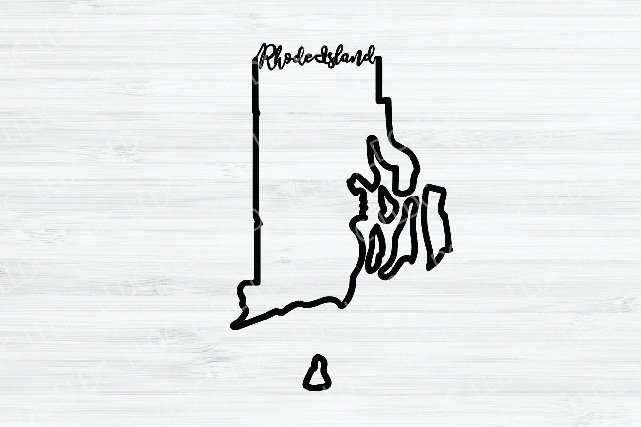 Rhode Island Outline SVG. Rhode Island Cursive Svg. Rhode Island State ...