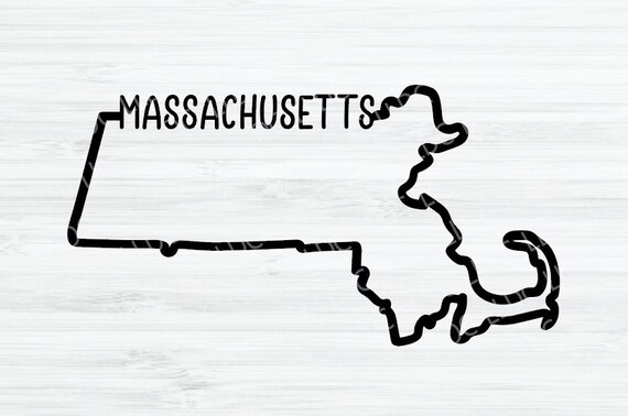 Massachusetts outline SVG Mass shape Cut file Massachusetts Vector File ...