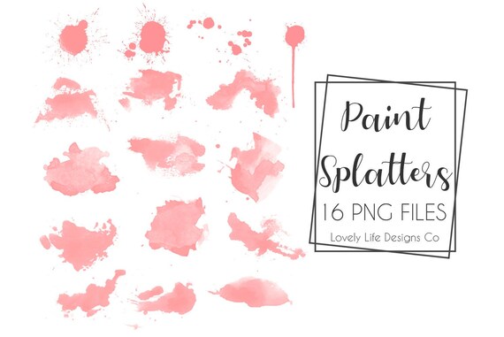 Watercolor Splatters Png Paint Brush Strokes Clip Art - Etsy