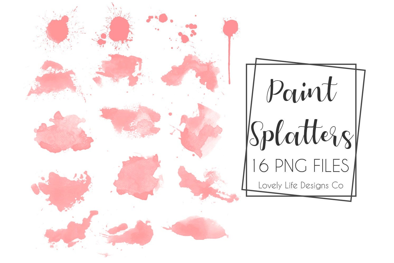 Watercolor Splatters Png Paint Brush Strokes Clip Art | Etsy