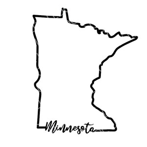 Minnesota Outline SVG. Minnesota Cursive Vector. Minnesota Design ...