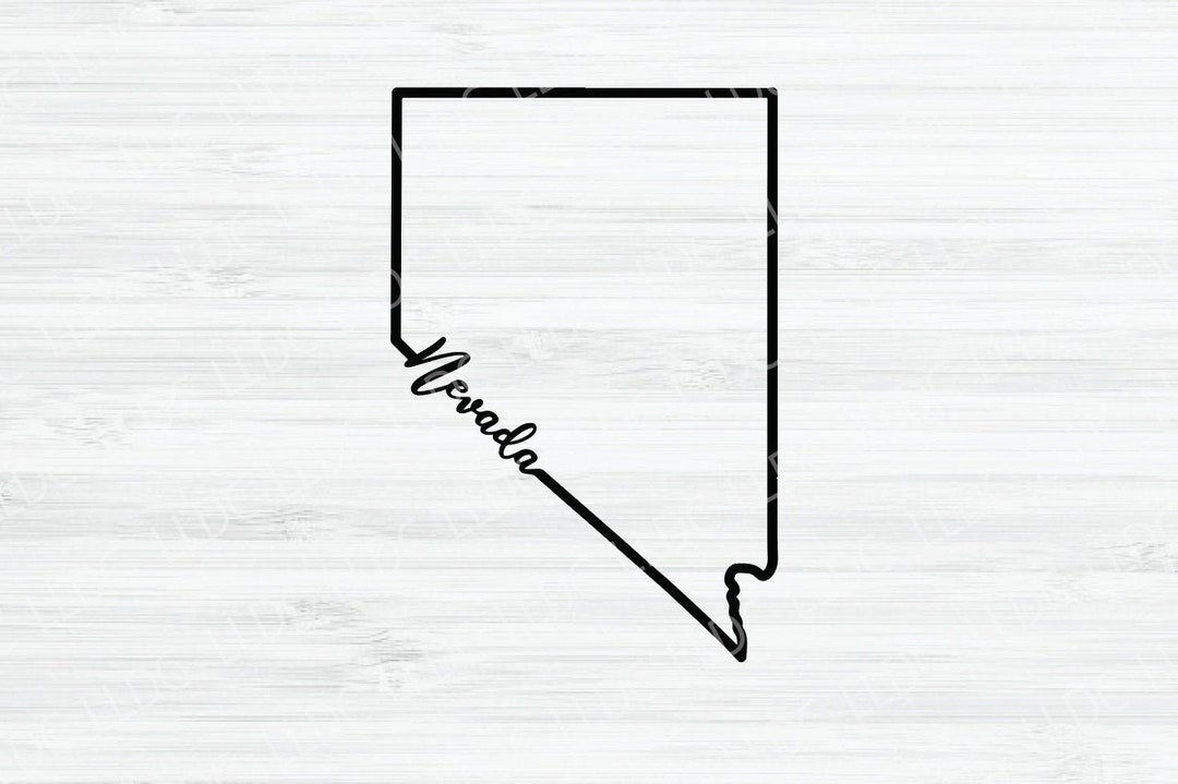 Nevada Outline SVG. Nevada Cursive Vector File. Nevada Design. Nevada ...