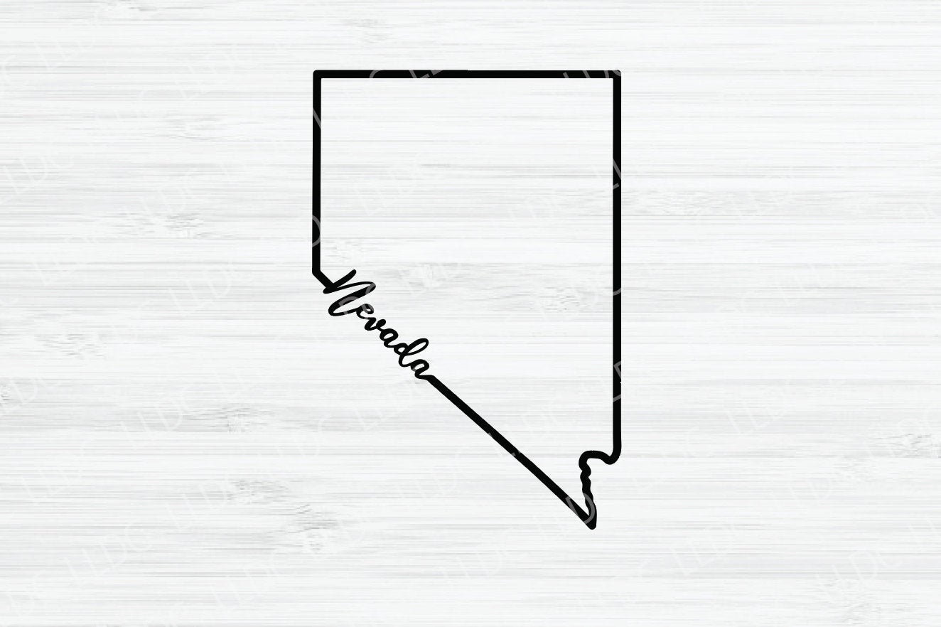 Nevada Outline SVG. Nevada Cursive Vector File. Nevada Design. Nevada ...