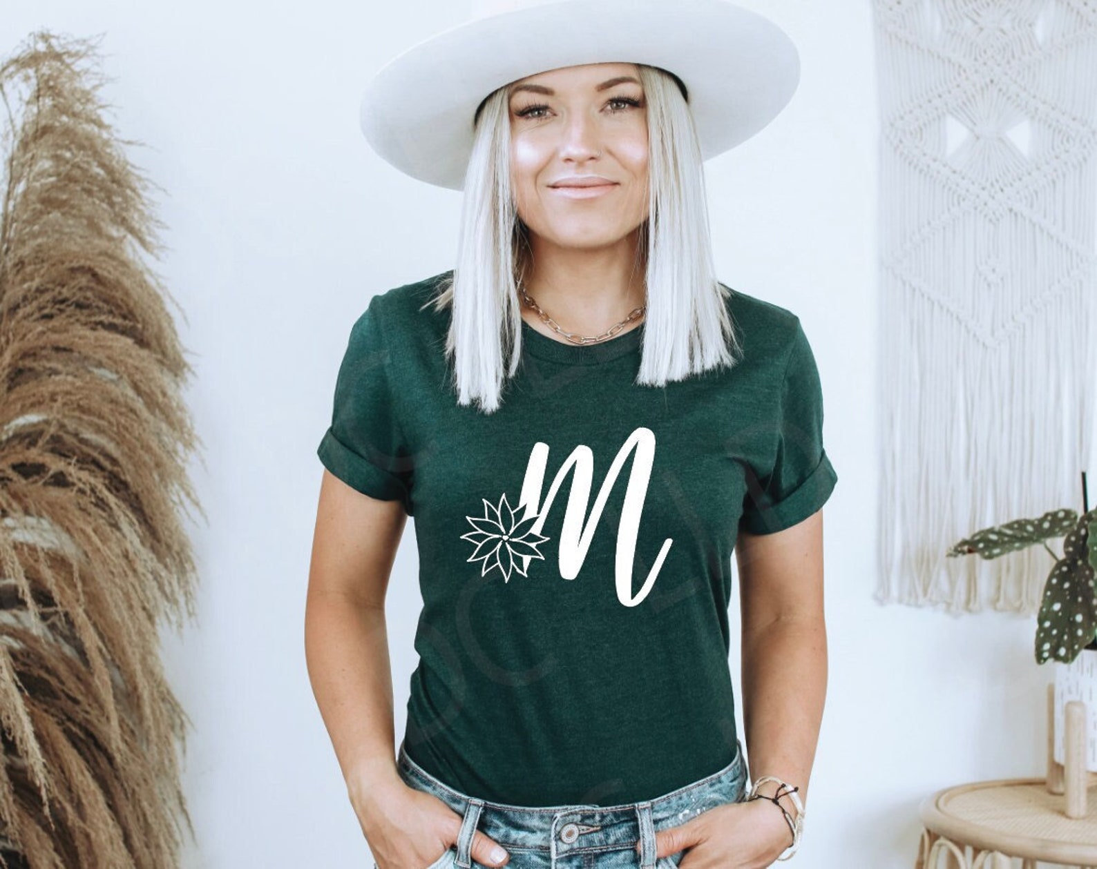 Letter M Floral SVG Letter M Svg Flower Letter Svg Heart - Etsy