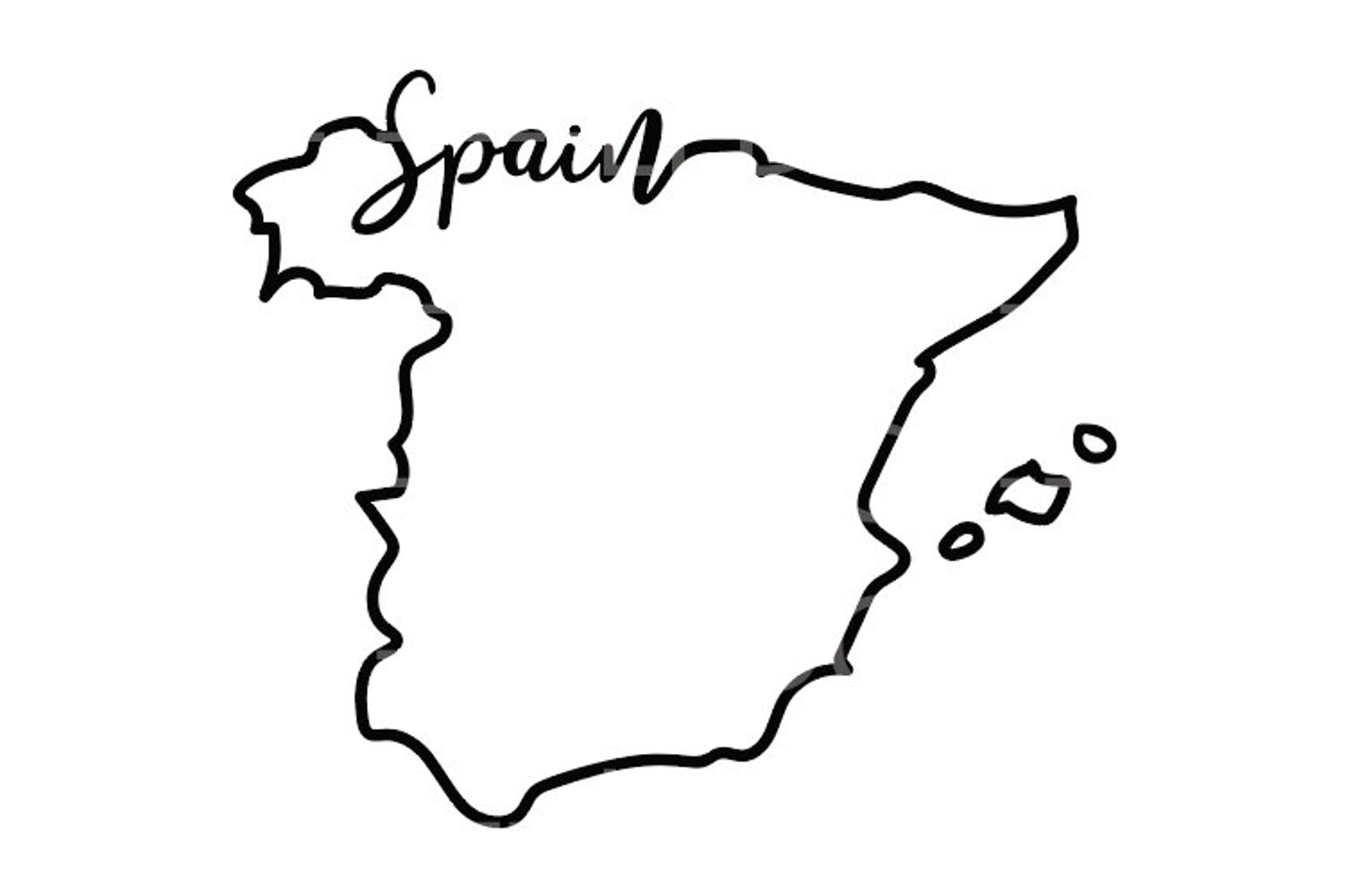 Spain Outline SVG PNG Spain Cursive Svg Espana Vector File - Etsy Israel