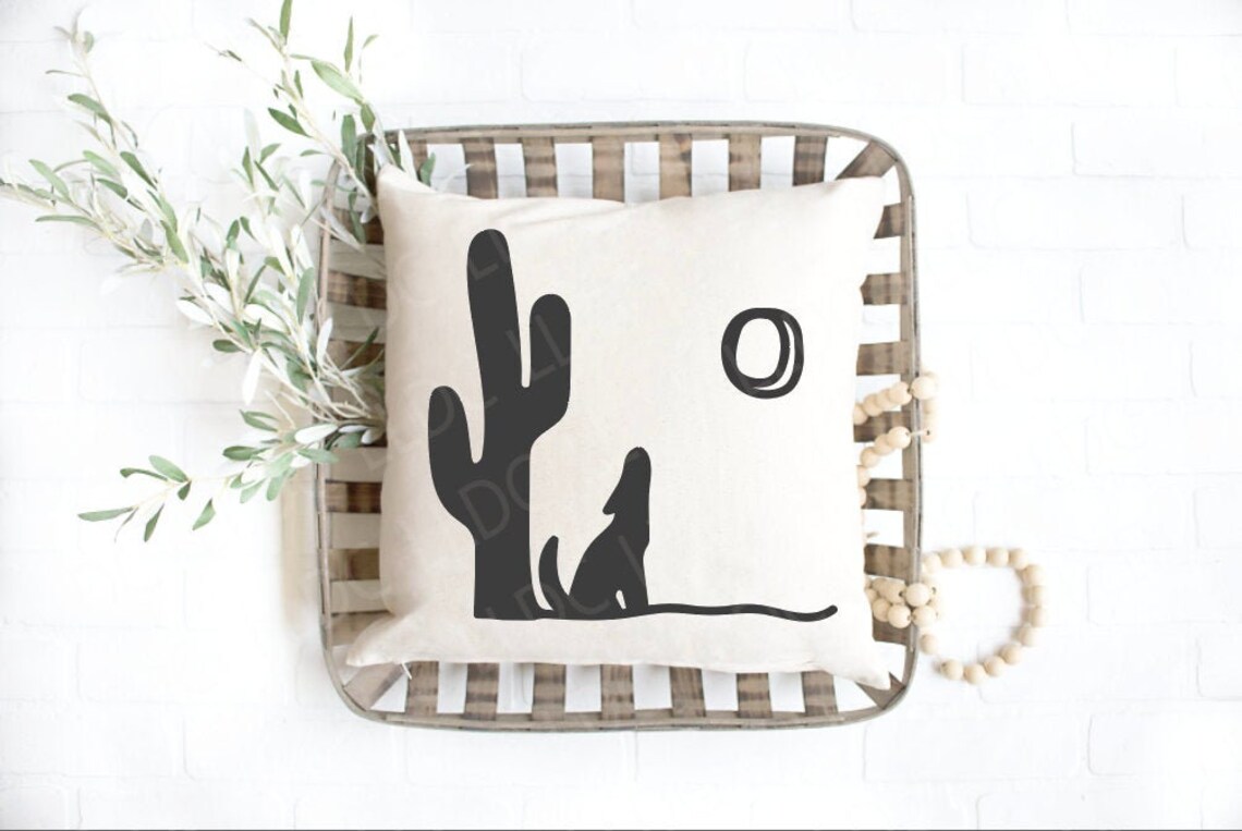 Wolf Svg | Wolf and Cactus Svg | Desert Svg | Adventure Svg | Howling ...