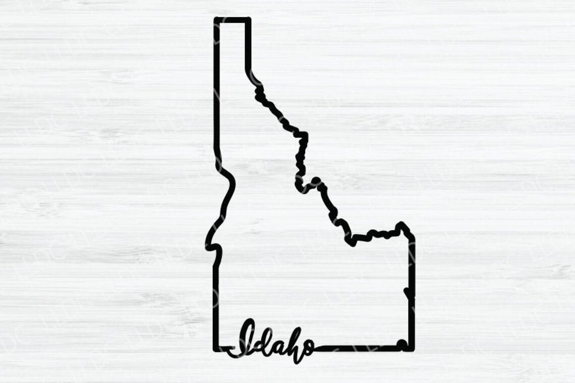 Idaho Outline SVG. Idaho Cursive Vector File. Idaho Design. - Etsy