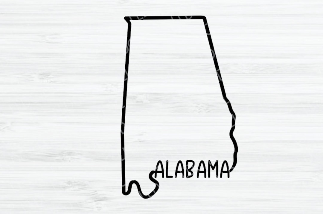 Alabama Outline SVG File. Alabama Vector File. Bama Design. Alabama ...