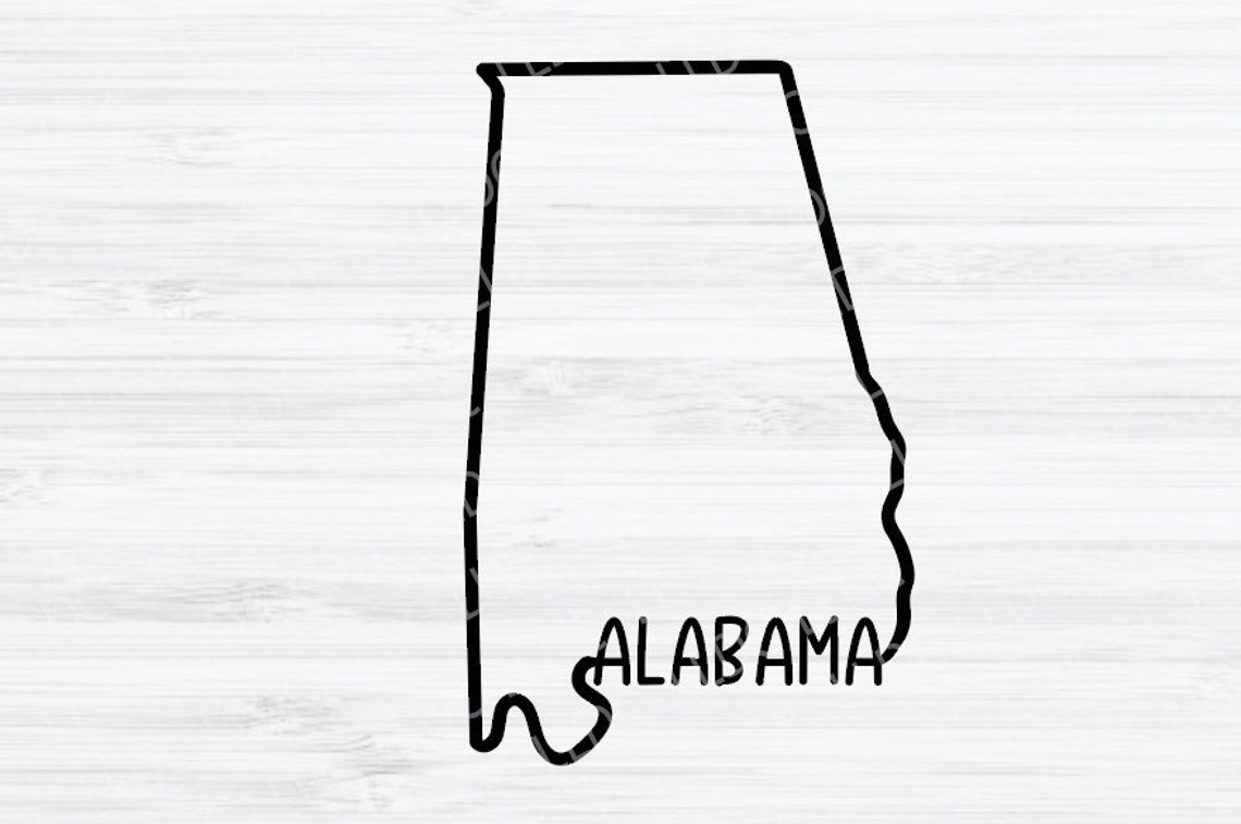 Alabama Outline SVG File. Alabama Vector File. Bama Design. - Etsy