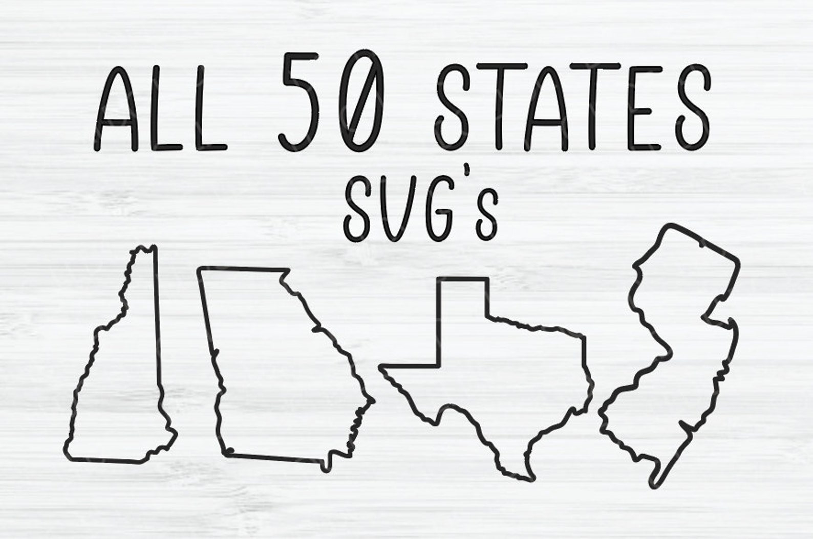 All 50 States Outline SVG Bundle. United States Svg. US - Etsy