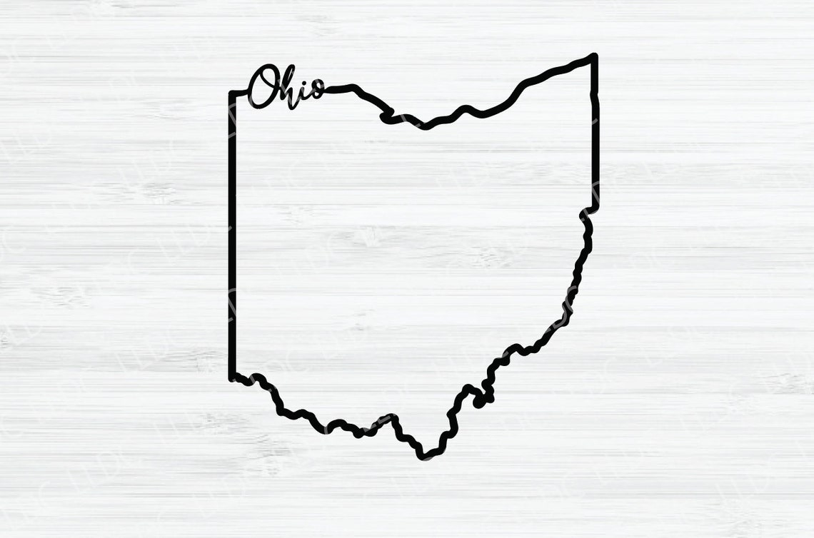 Ohio Outline SVG. Ohio Cursive Vector File. Ohio Design. Ohio | Etsy