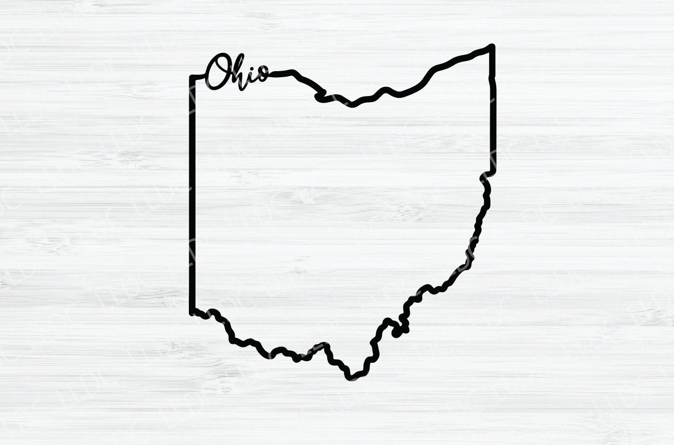 Ohio Outline SVG. Ohio Cursive Vector File. Ohio Design. Ohio State ...
