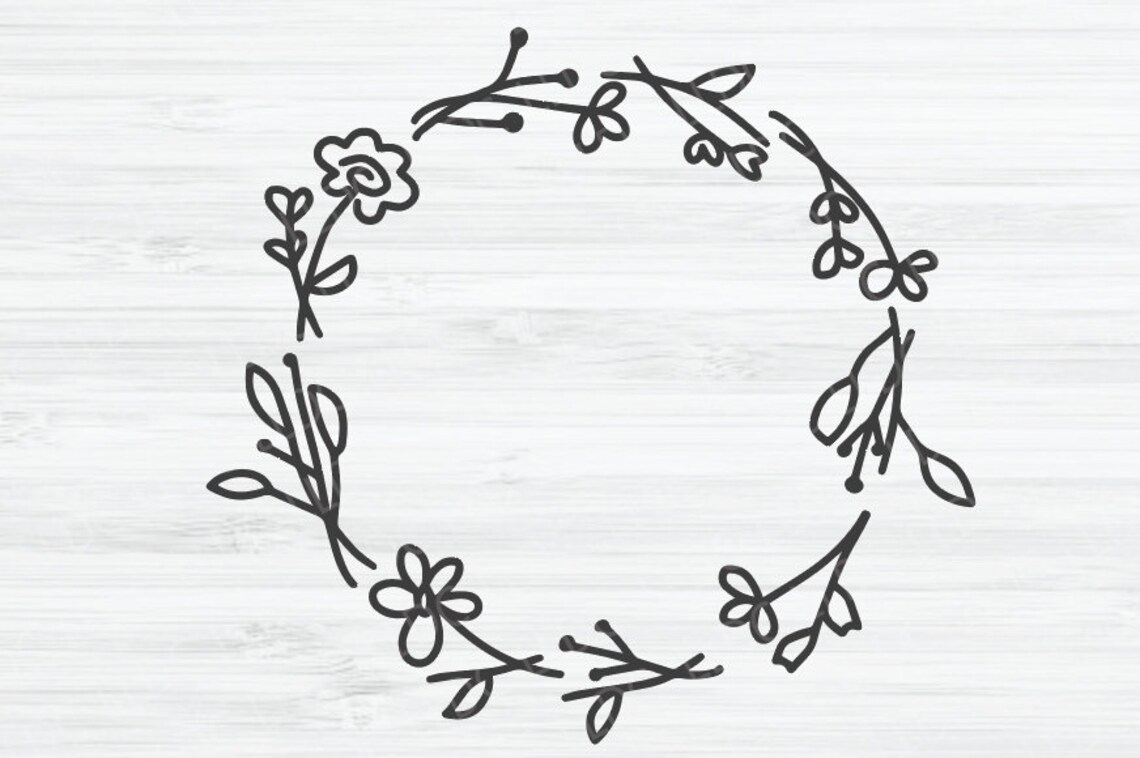 Wildflower Frame SVG Botanical svg Hand drawn wild flowers | Etsy