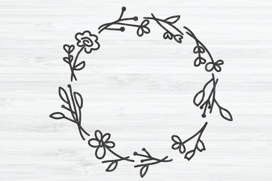 Wildflower Frame SVG Botanical svg Hand drawn wild flowers | Etsy