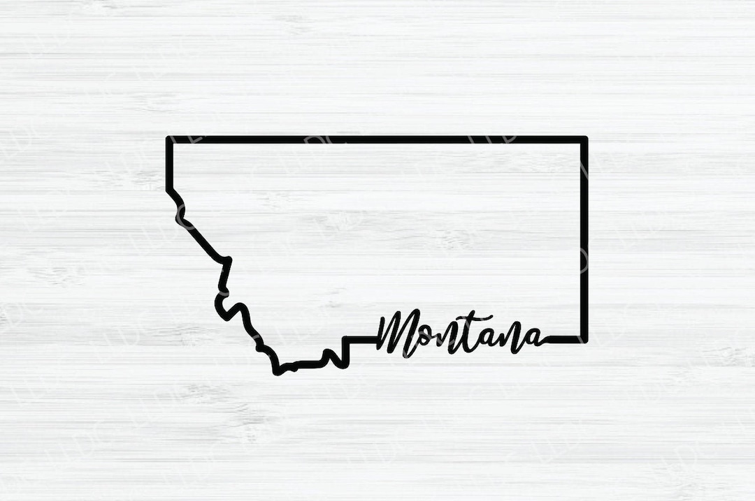 Montana Outline SVG. Montana Cursive Vector File. Montana Design ...