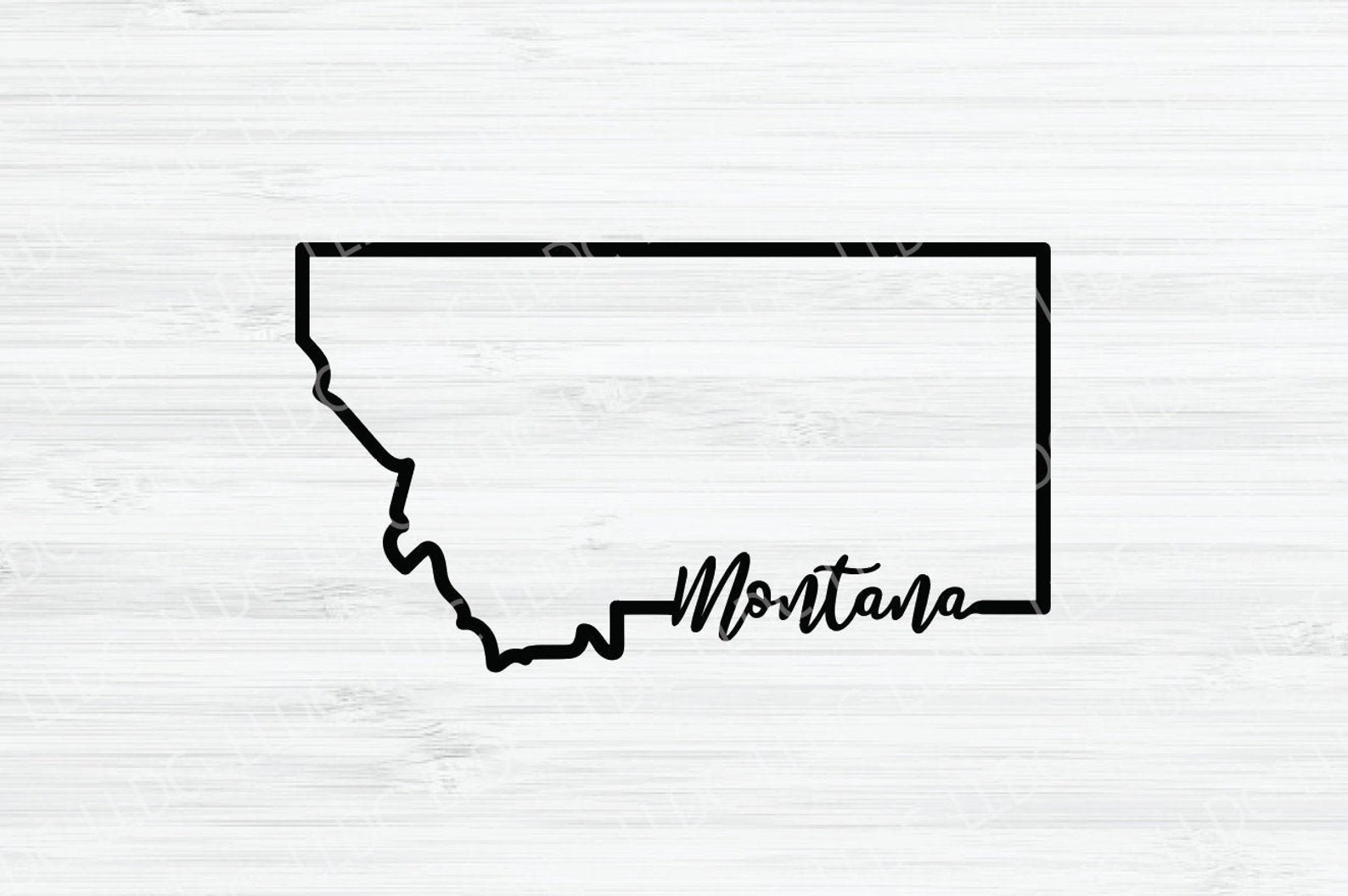 Montana Outline SVG. Montana Cursive Vector File. Montana Design ...