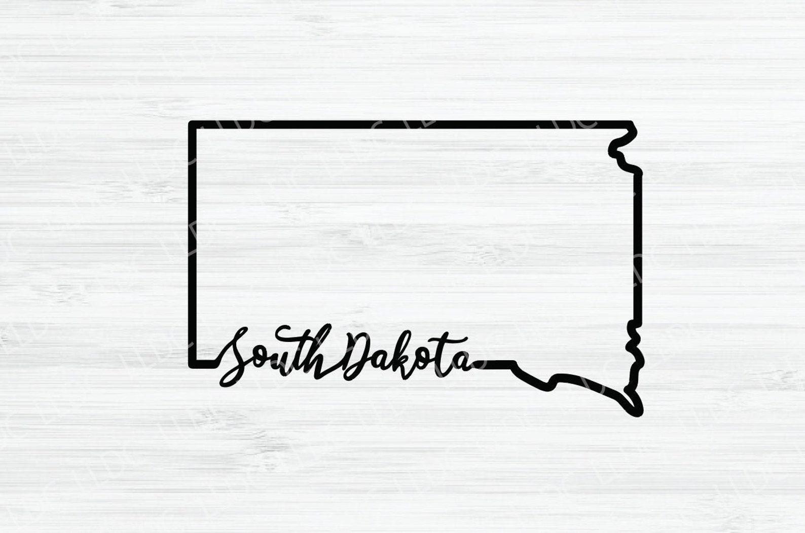 South Dakota Outline SVG. South Dakota Cursive Svg. South Dakota Vector ...
