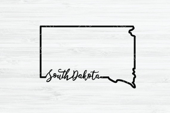 South Dakota Outline SVG. South Dakota Cursive Svg. South | Etsy