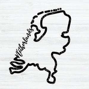 Netherlands Outline SVG, Netherlands Plain Outline, Netherlands Cursive ...