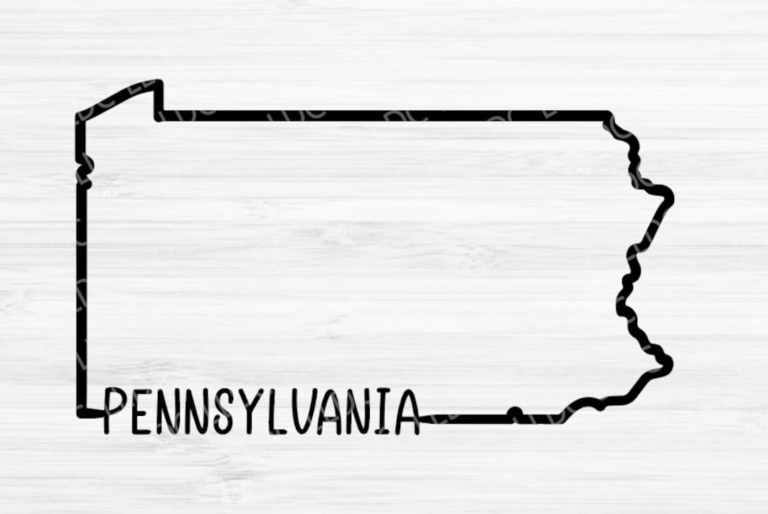 Pennsylvania Outline SVG. Pennsylvania Svg. Pennsylvania State Digital ...