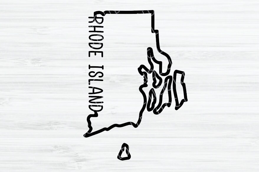 Rhode Island Outline SVG. Rhode Island Svg. Rhode Island State Digital ...