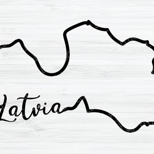 Latvia Outline SVG, Latvia PNG, Latvia Cursive Design, Country Svg ...