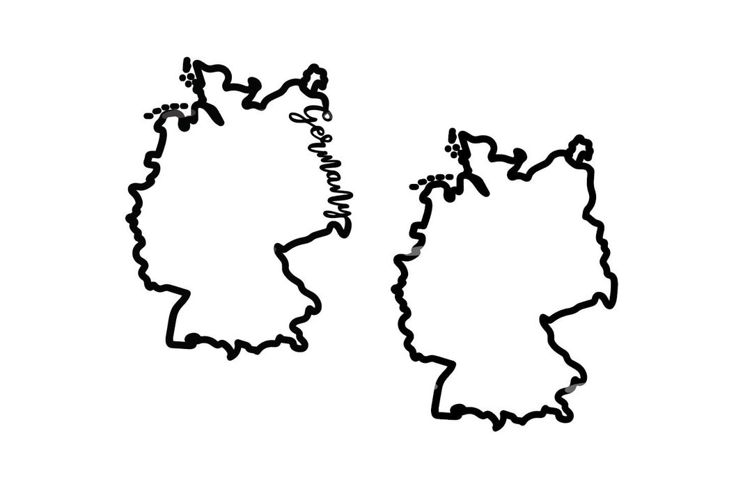 Germany Outline SVG PNG | Germany Cursive Vector File | Germany Design ...