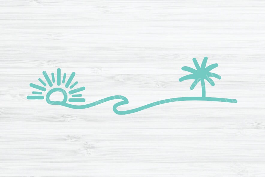Beach Svg Sunrise Svg Palm Tree Svg Wave Svg Summer - Etsy