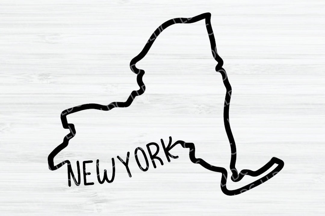 New York Outline SVG. New York Vector File. New York Design. New York ...