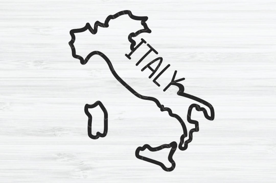 Italy Outline SVG | Italy Print Vector File | Italy Design | Country ...