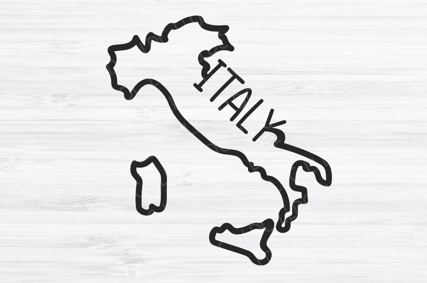 Italy Outline SVG | Italy Print Vector File | Italy Design | Country ...